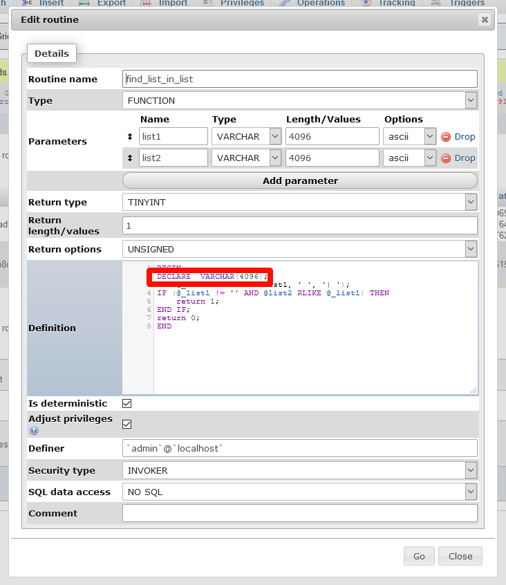 Editor removing variable names from DECLARE statements in MySQL Functions · Issue #16198 ...