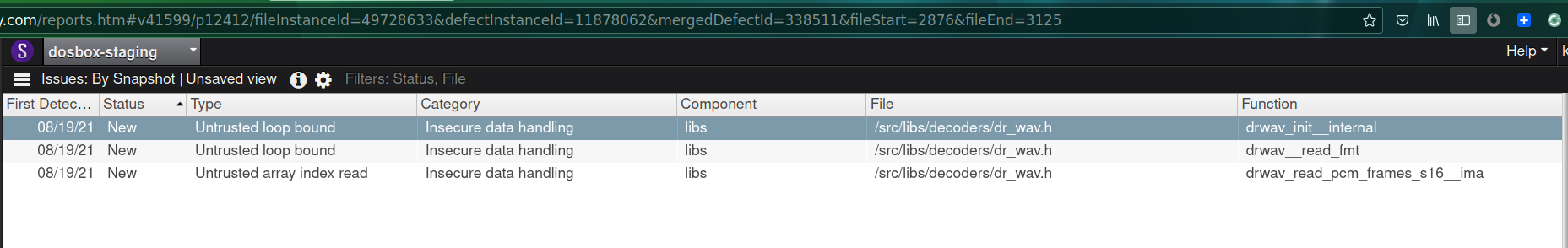 dr_wav (0.13.3): Coverity flagged Untrusted loop bound (CWE-606) · Issue #213 · mackron/dr_libs ...