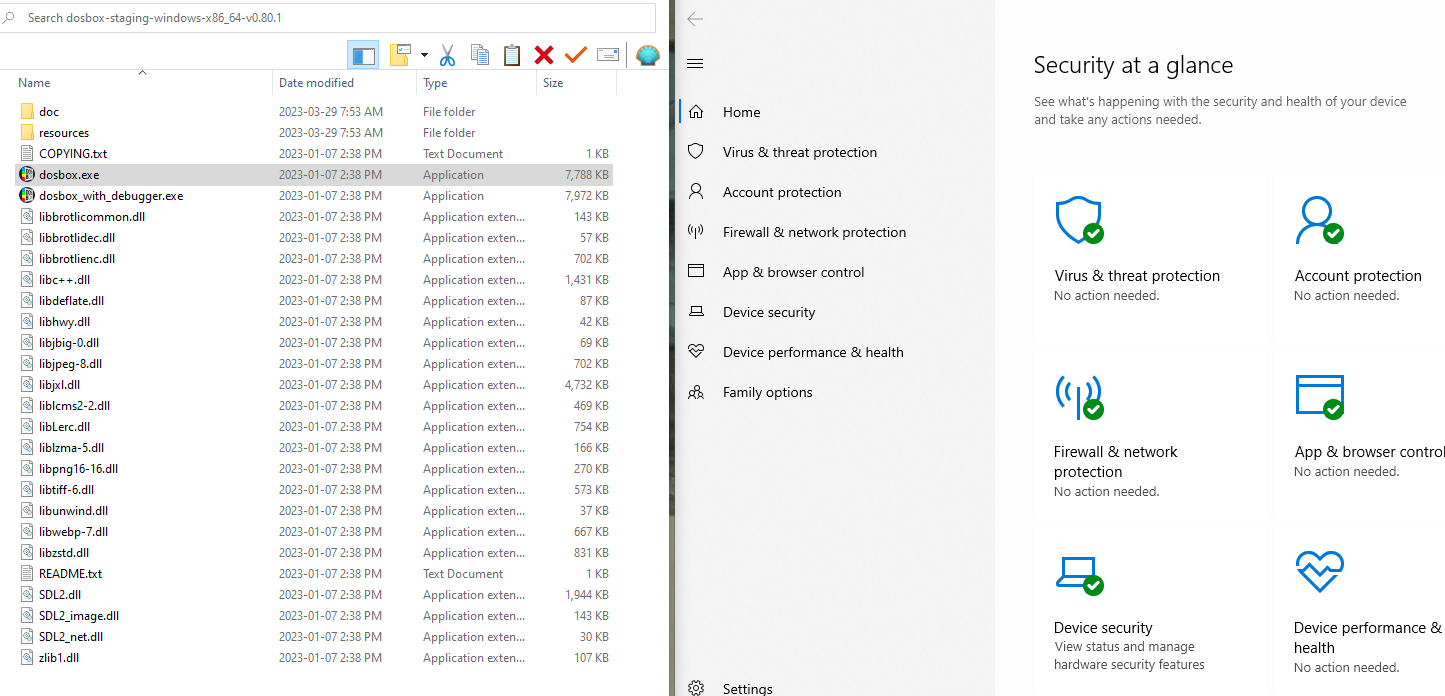 Windows Defender Doesnt Like Dosbox Stagings Executable Because Its 