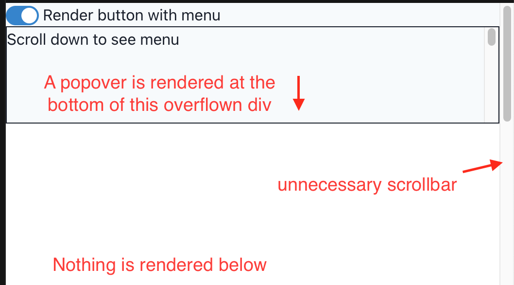 Popovers/Menus rendering things Popovers/Menus rendering things