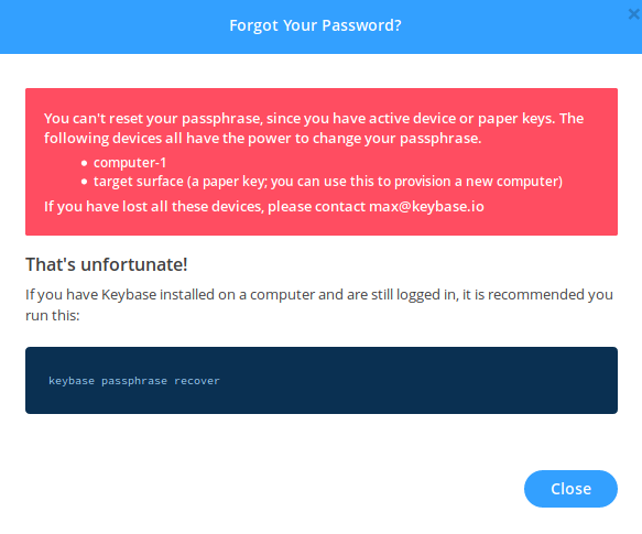 No response from 'max@keybase.io' when attempting to reset a password ...