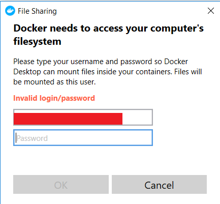 Application freezes when sharing local drive but entering machine credentials wrong · Issue ...
