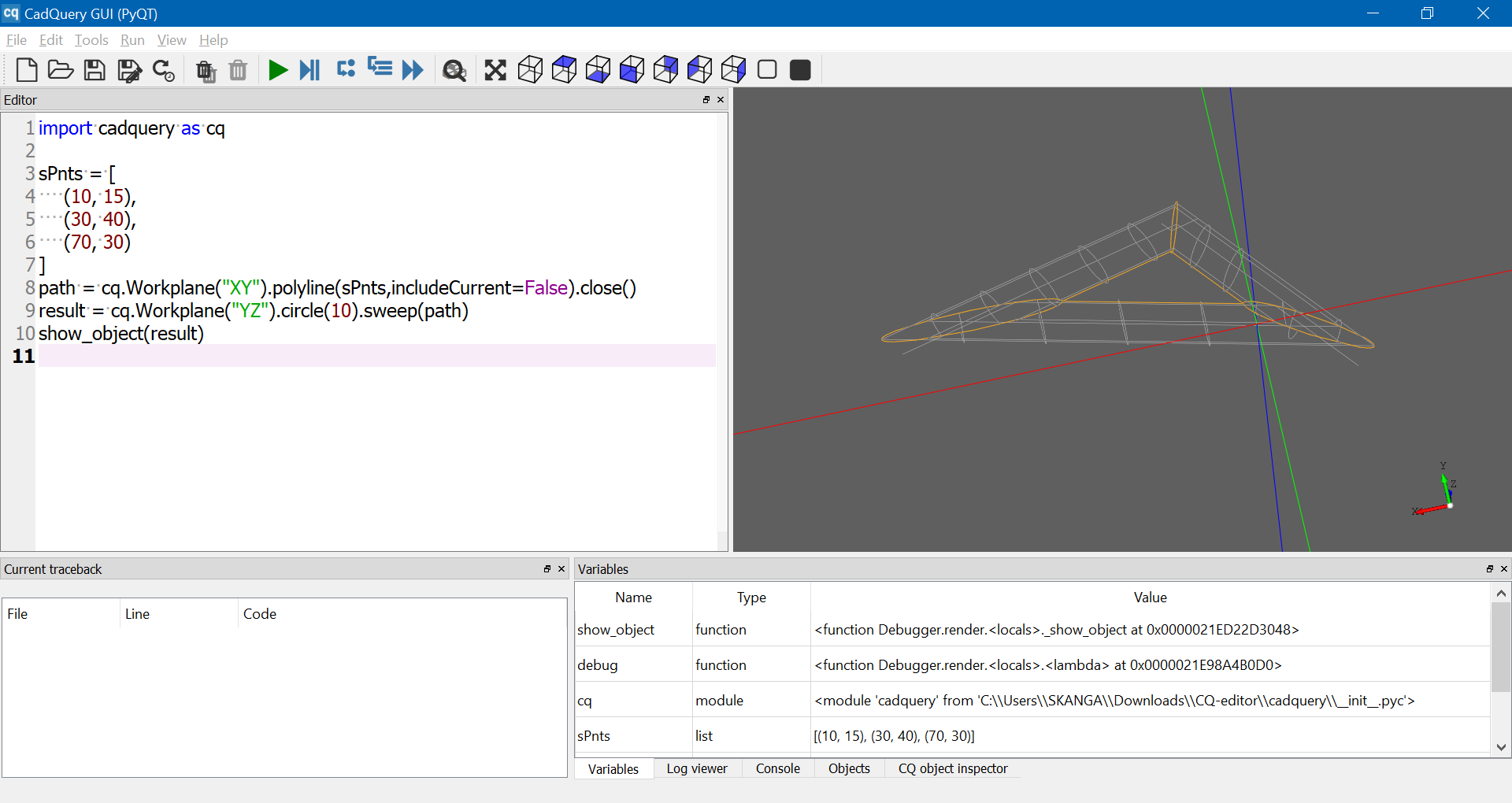 Wireframe instead of solid object · Issue #196 · CadQuery/CQ-editor · GitHub