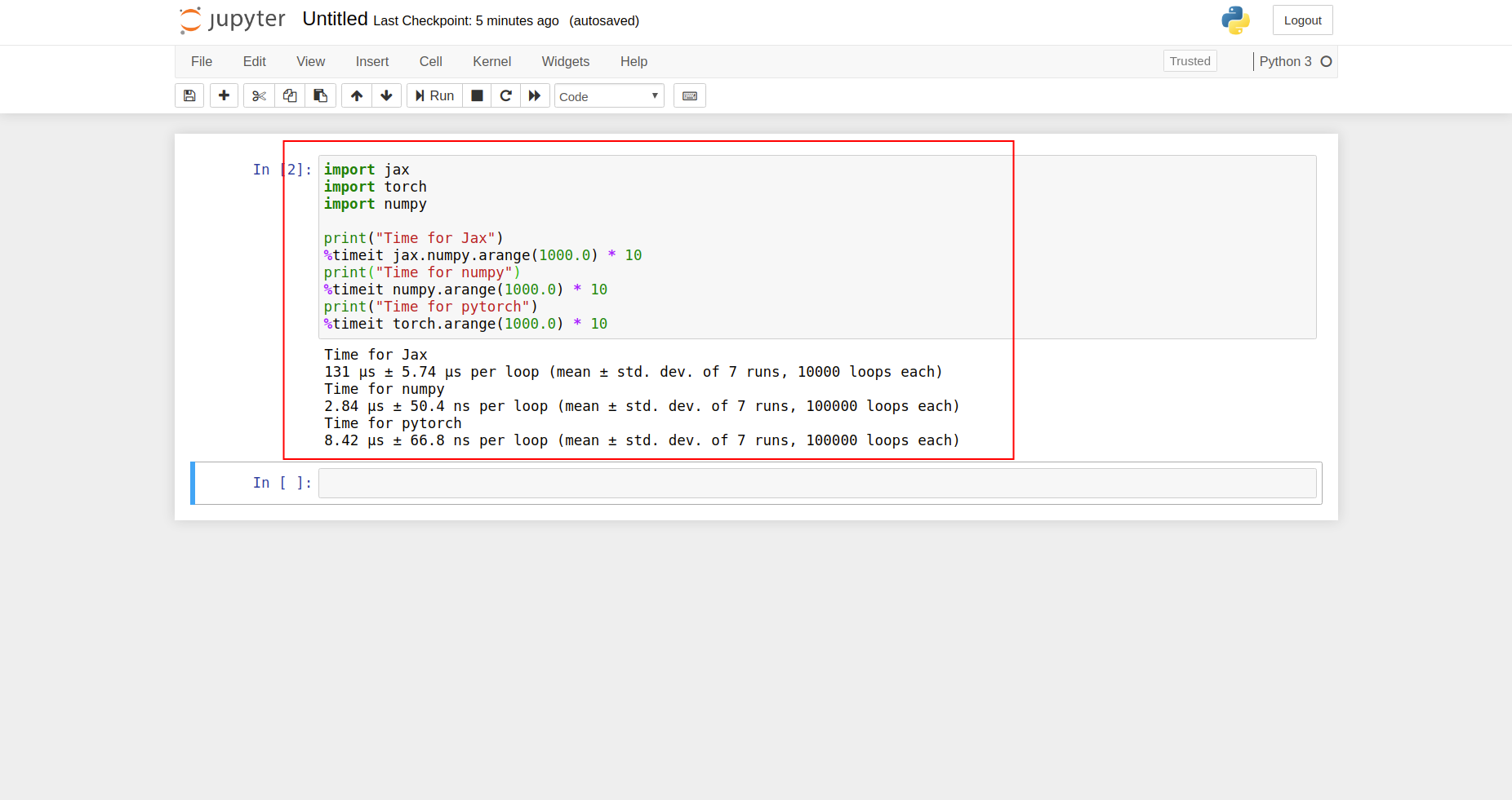 Jax is 50 times slower on my machine · Issue #2143 · jax-ml/jax · GitHub