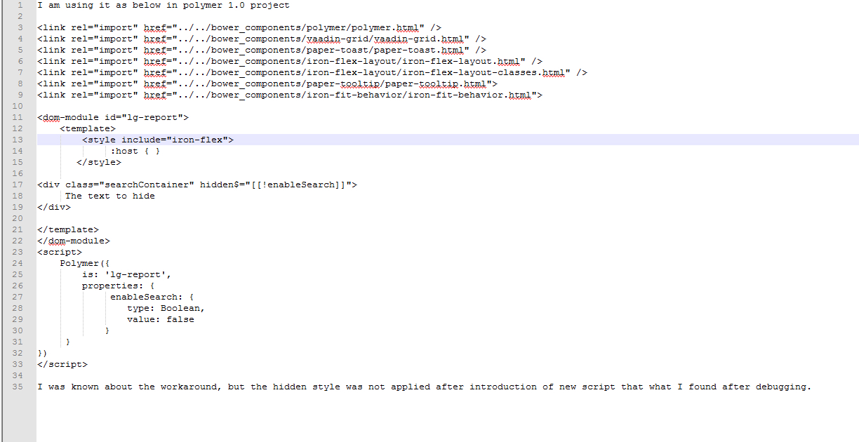 insert hidden globally - breaks UI, hidden style is not applied even on modern browsers · Issue ...