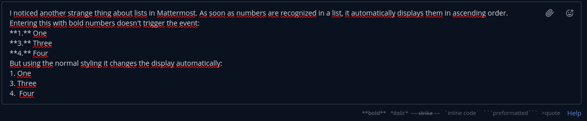 Unintended enumerations are displayed incorrectly · Issue #20061 · mattermost/mattermost · GitHub