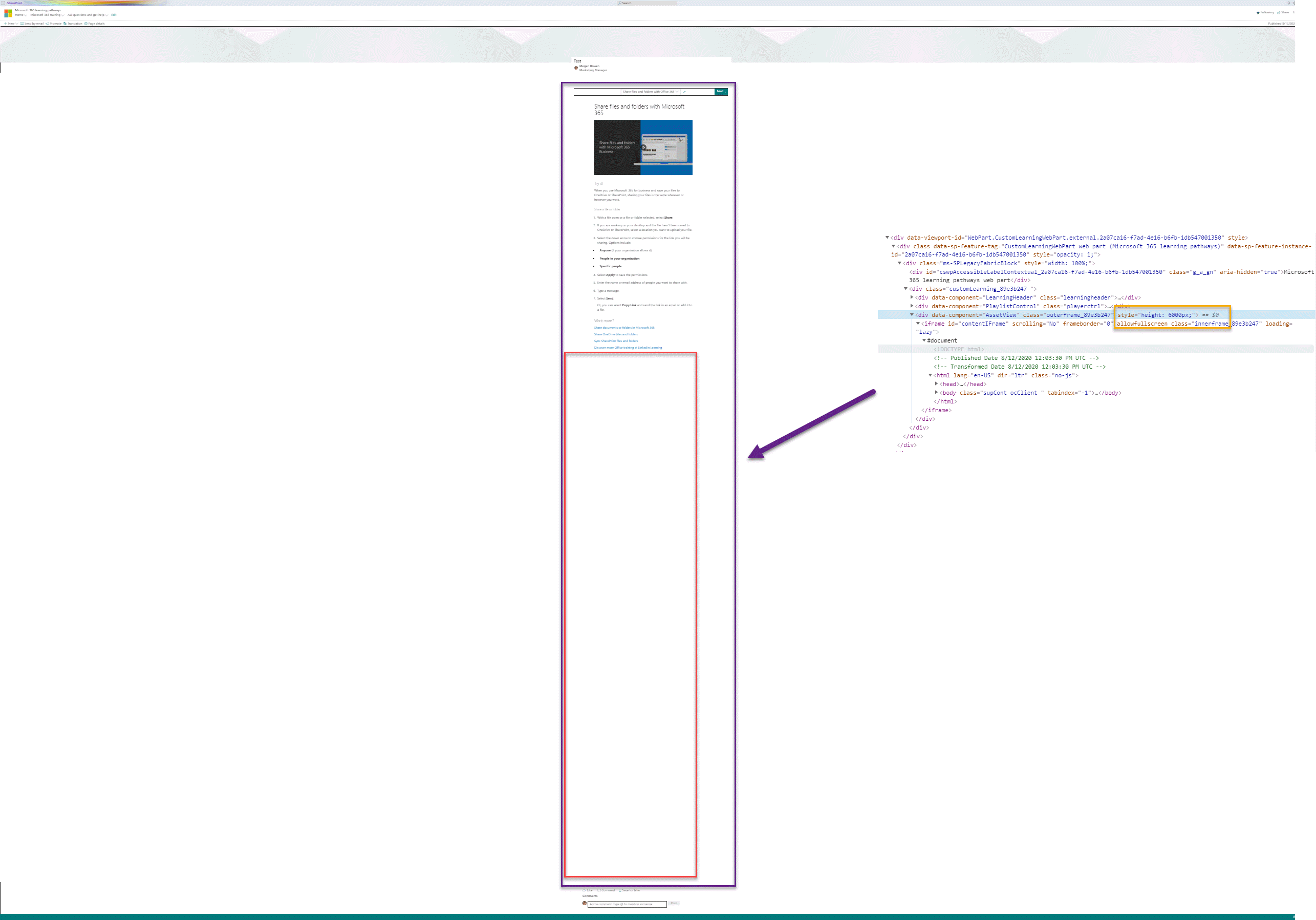 Bug - iframe height is larger than content · Issue #337 · pnp/custom-learning-office-365 · GitHub