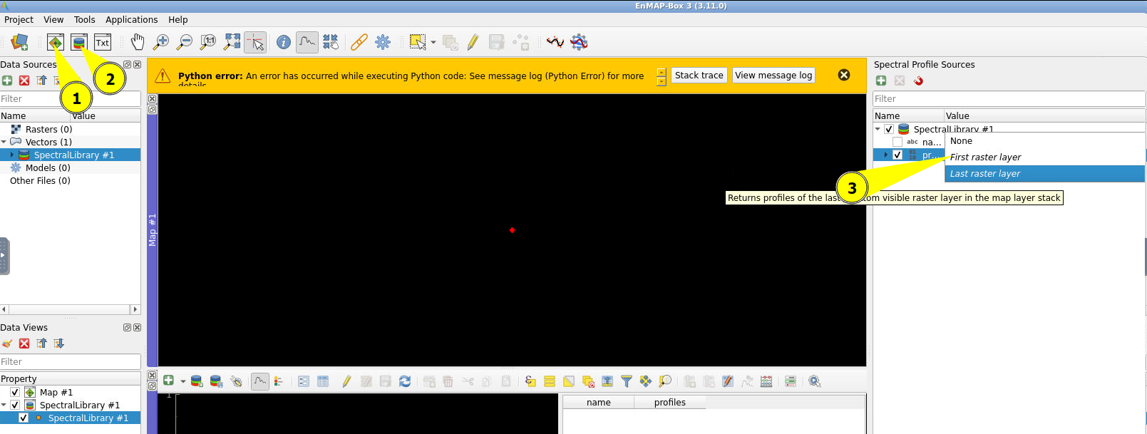 Spectral Profile Sources Python Error When Selecting Raster Source · Issue 275 · Enmap Box