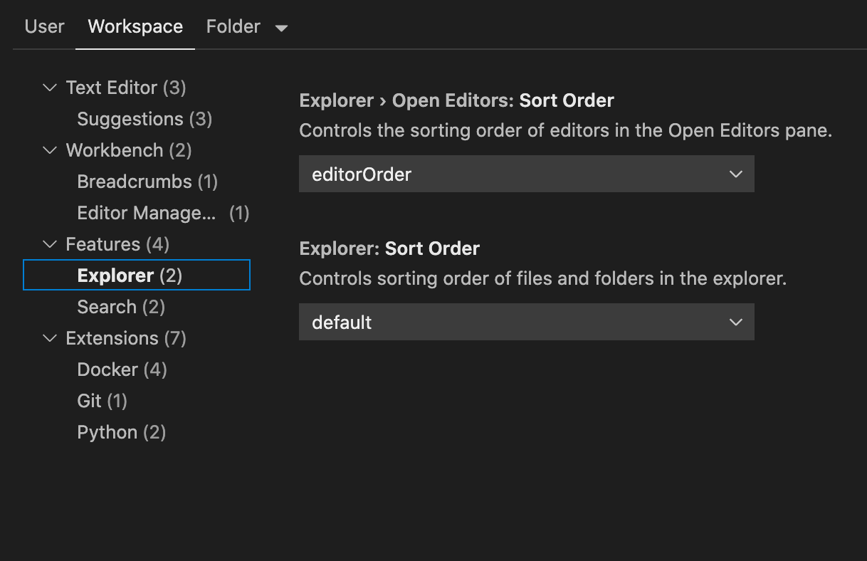 Sorting of workspace folders not working. · Issue #112385 · microsoft ...