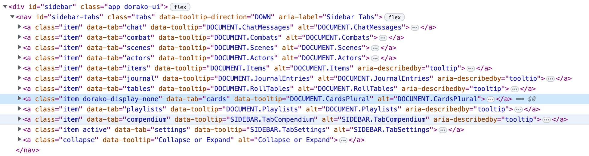 Allow hiding of any right sidebar tab · Issue #167 · Dorako/pf2e-dorako-ui · GitHub
