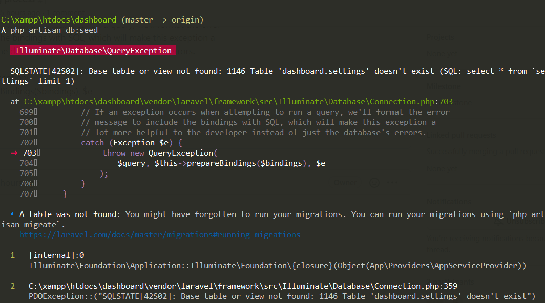 An issue during installing process · Issue #1 · peter-tharwat/dashboard · GitHub
