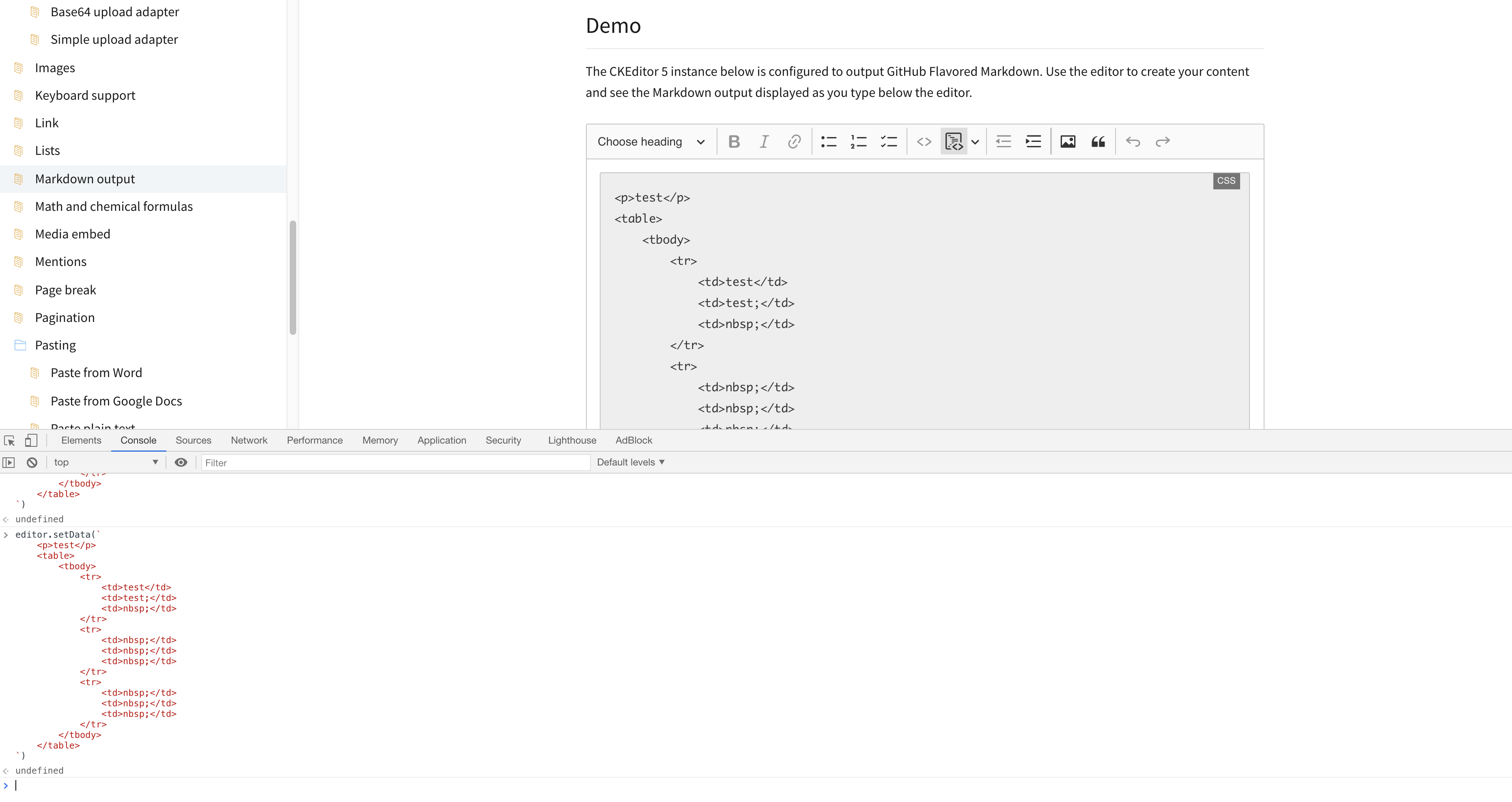Markdown Plugin Doesnt Recognize A Basic Table · Issue 8572 · Ckeditorckeditor5 · Github