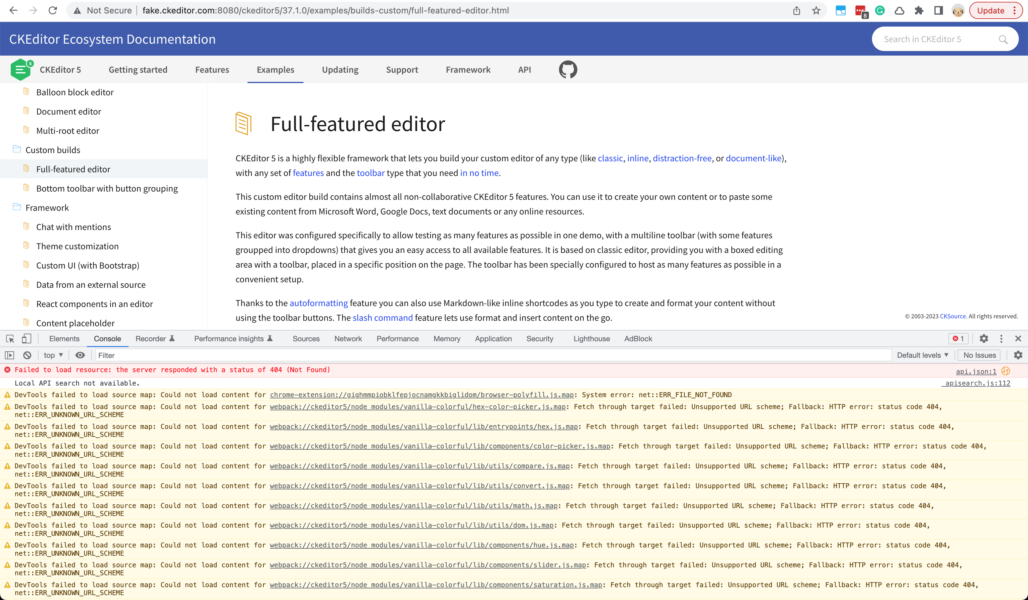 Flood of source map related 404s when loading an editor with color picker · Issue #14160 ...
