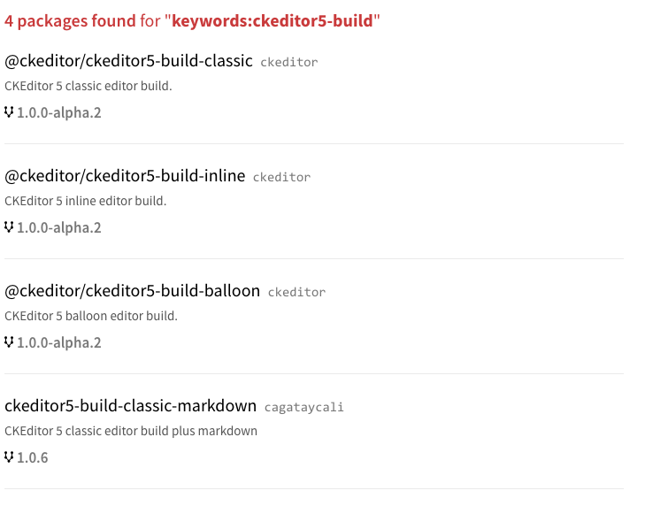 Remove @ckeditor/ckeditor5-build-balloon-toolbar from npm · Issue #549 · ckeditor/ckeditor5 · GitHub