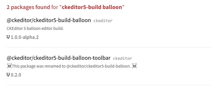 Remove @ckeditor/ckeditor5-build-balloon-toolbar from npm · Issue #549 · ckeditor/ckeditor5 · GitHub