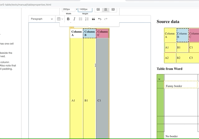 Table properties is sometimes displayed below the toolbar · Issue #6242 ...