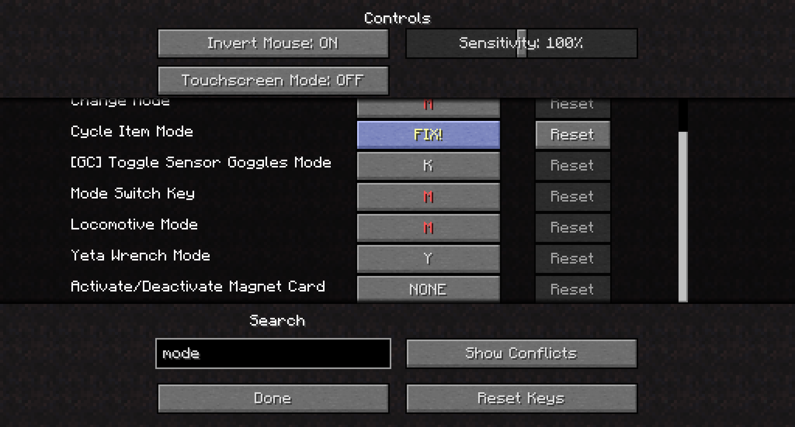 Game crash on any keyboard press after the 'Cycle item mode' has its ...