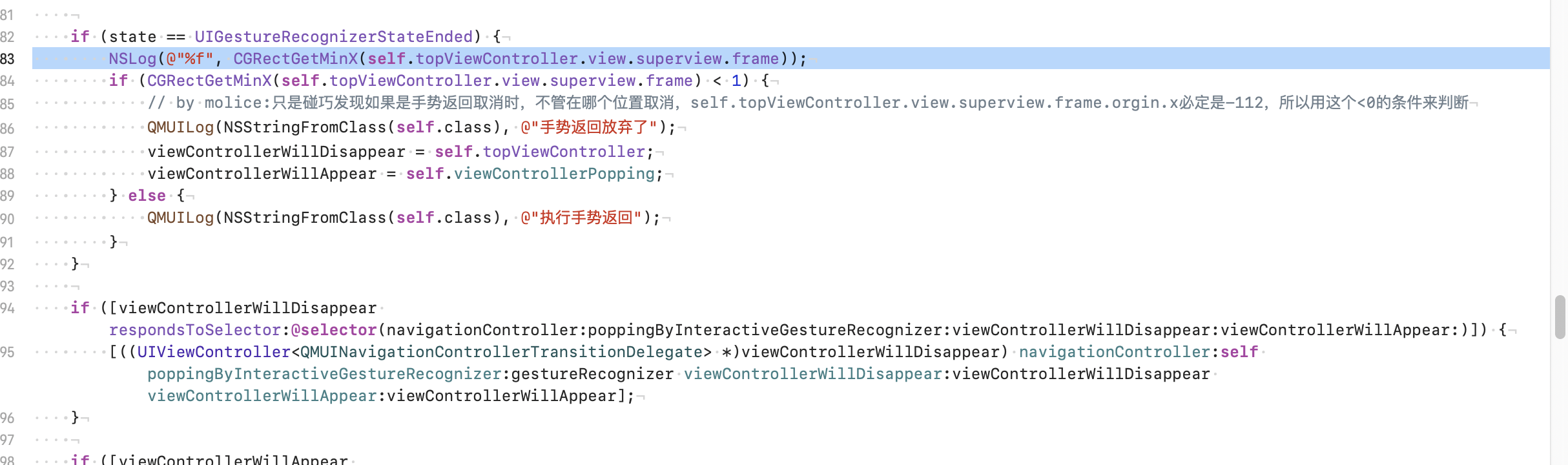 4.1.1版本，侧滑手势异常，容易出现卡顿，退回桌面后再次进入app，页面异常，push/pop/侧滑返回 交互异常 · Issue #1111 · Tencent/QMUI_iOS · GitHub
