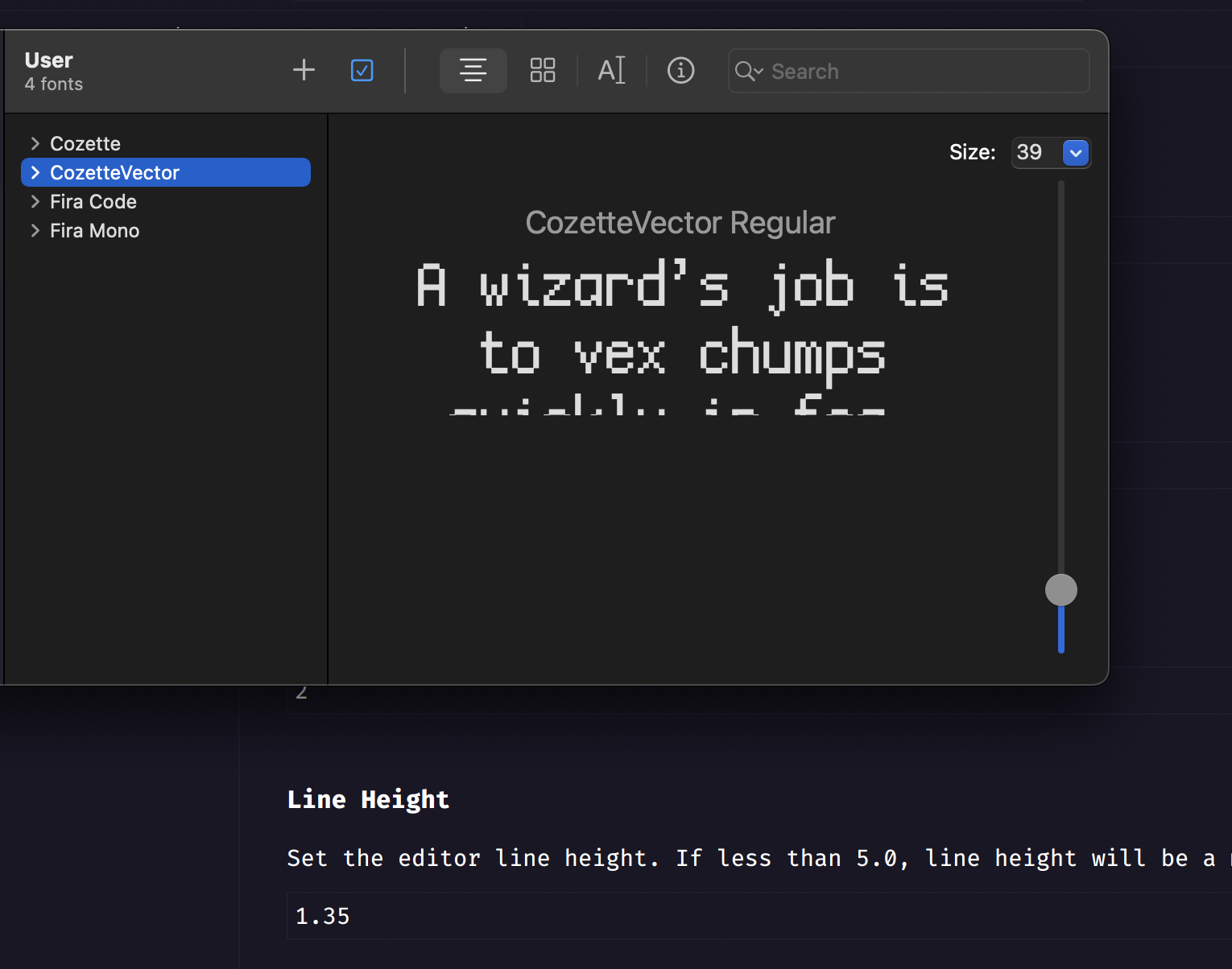 Cant use the Cozette font · Issue #1306 · lapce/lapce · GitHub