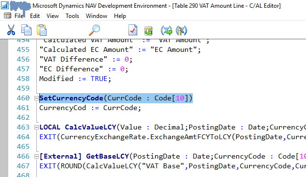 ERROR AL0296: The type or method 'SetCurrencyCode' cannot be used for ...