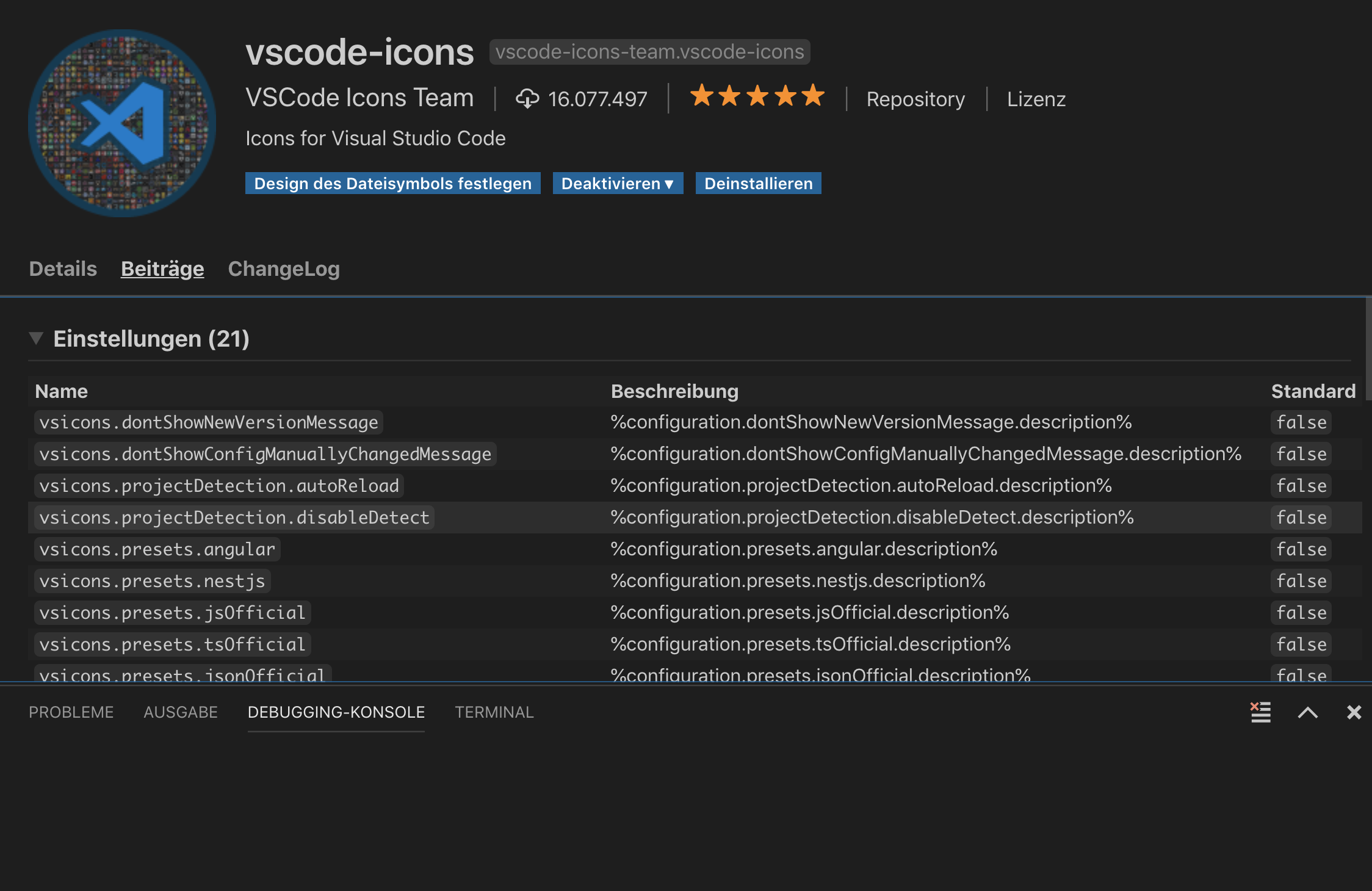 Contribution descriptions are set to config object's keys · Issue #2072 ...
