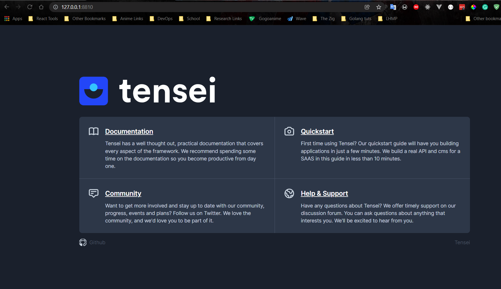 Bug report: Cant react the CMS page after project creation · Issue #217 · tenseijs/tensei · GitHub