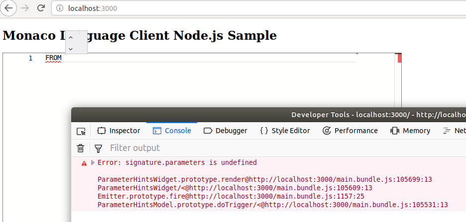 Crash on signature. · Issue #115 · TypeFox/monaco-languageclient · GitHub
