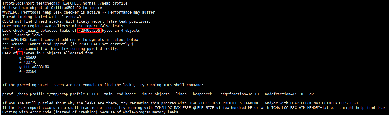 memleak exceed int range when using heap-checker · Issue #1308 · gperftools/gperftools · GitHub