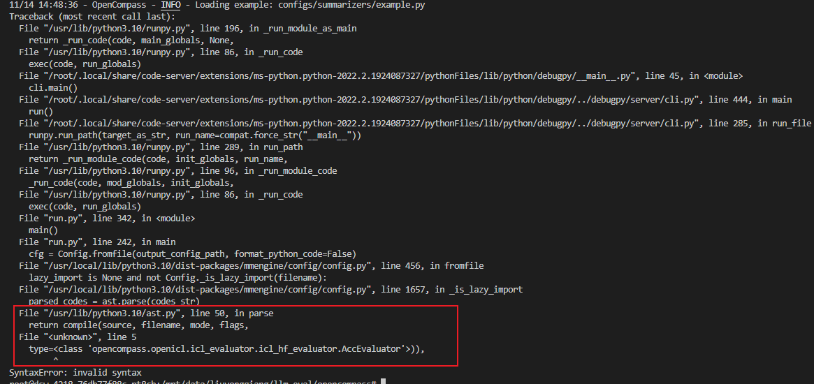 [Bug] vscode debug 运行报错 · Issue #591 · open-compass/opencompass · GitHub