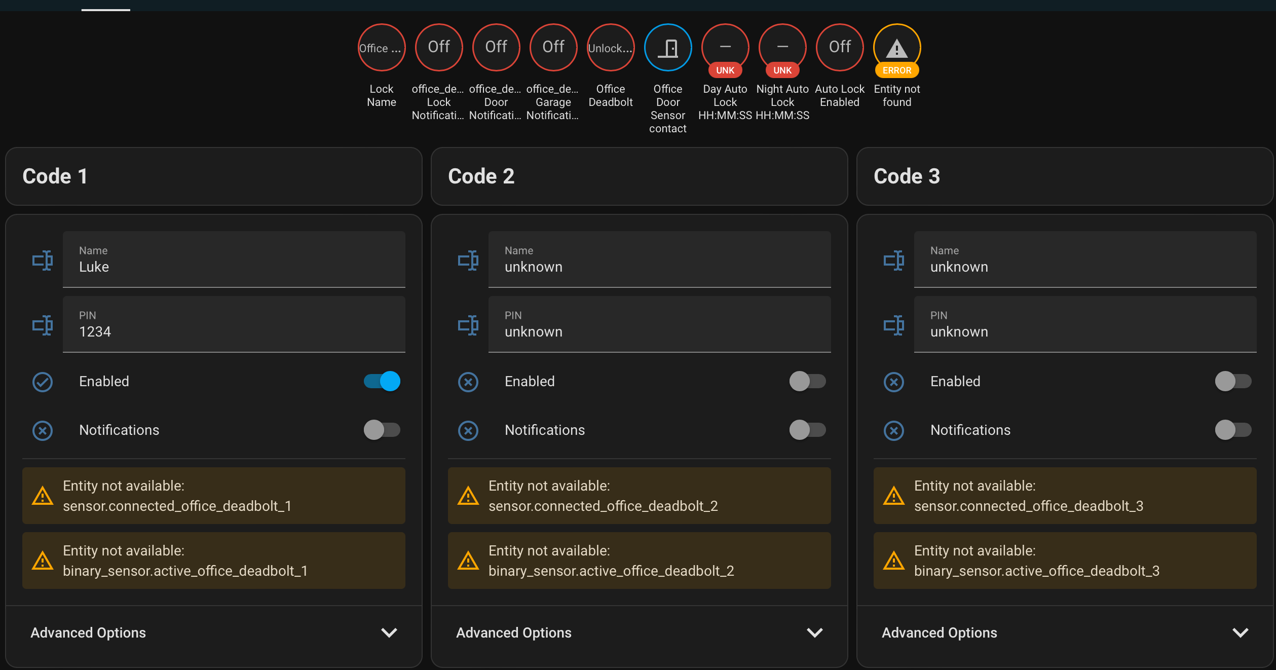 ISSUE: Entities not loading properly after new install · Issue #338 · FutureTense/keymaster · GitHub