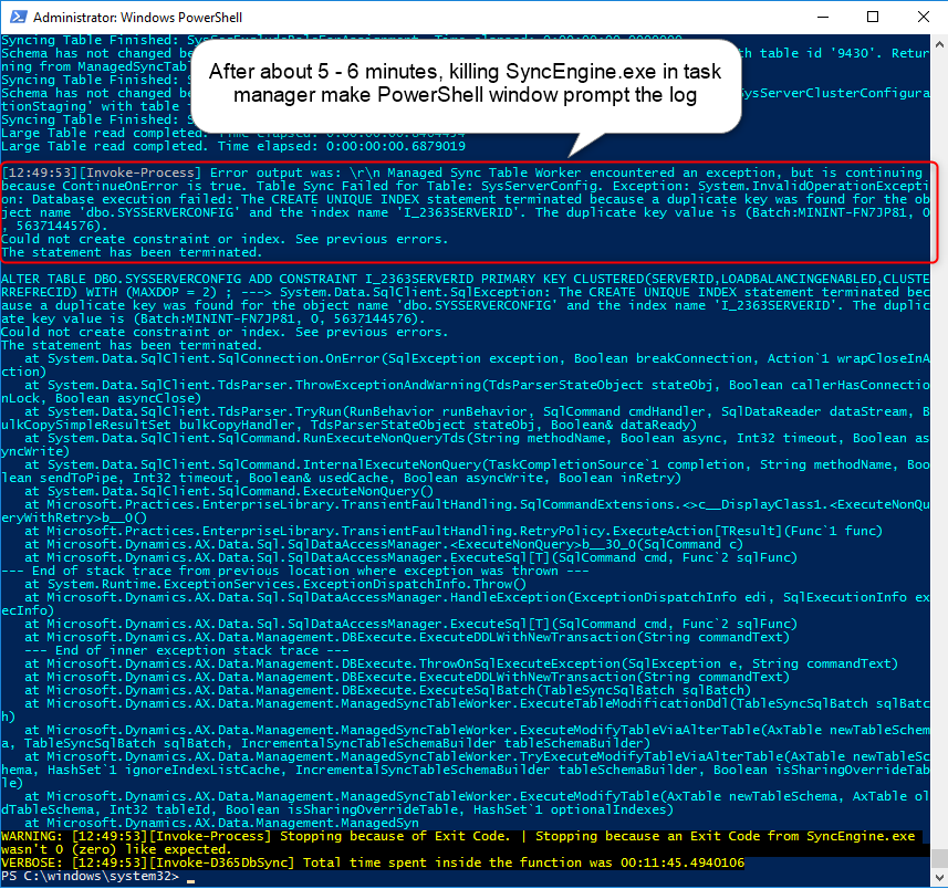 [QUESTION] How catch DBSync error · Issue #581 · d365collaborative/d365fo.tools · GitHub