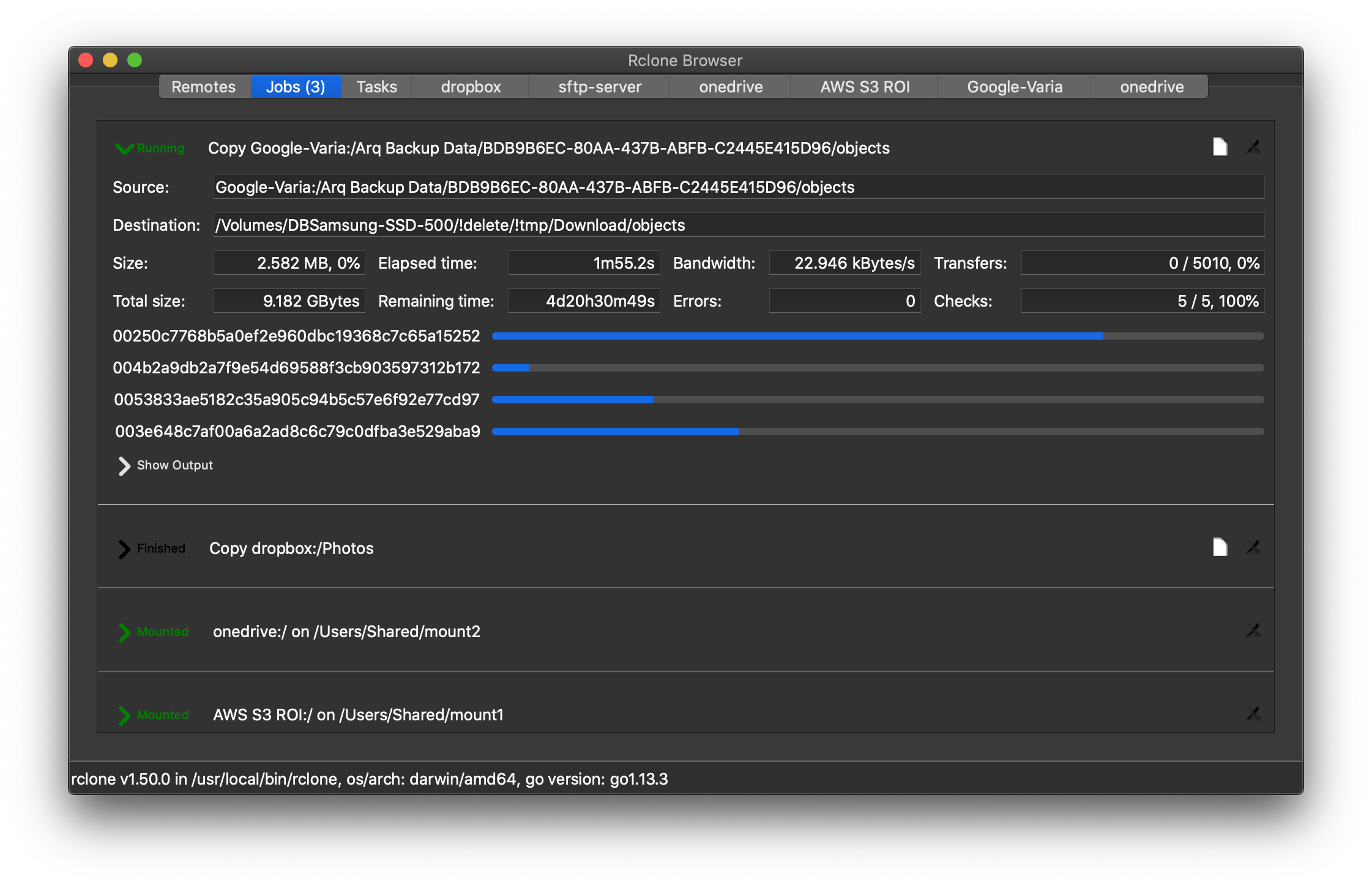 rclone verbose transfer output does not allow to track individual transfers - ID needed · Issue ...