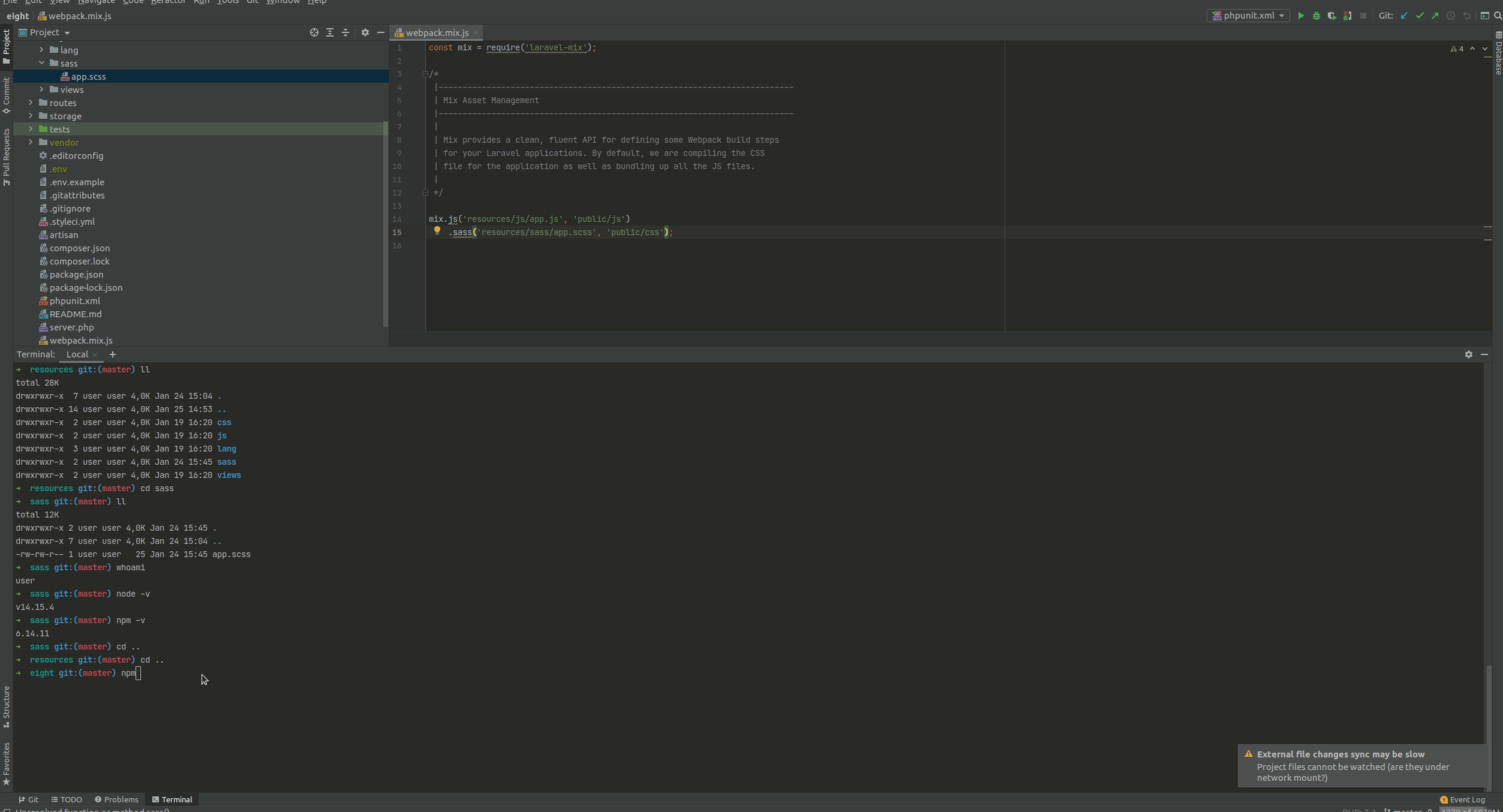 Error when trying to compile .scss file/s · Issue #2796 · laravel-mix/laravel-mix · GitHub