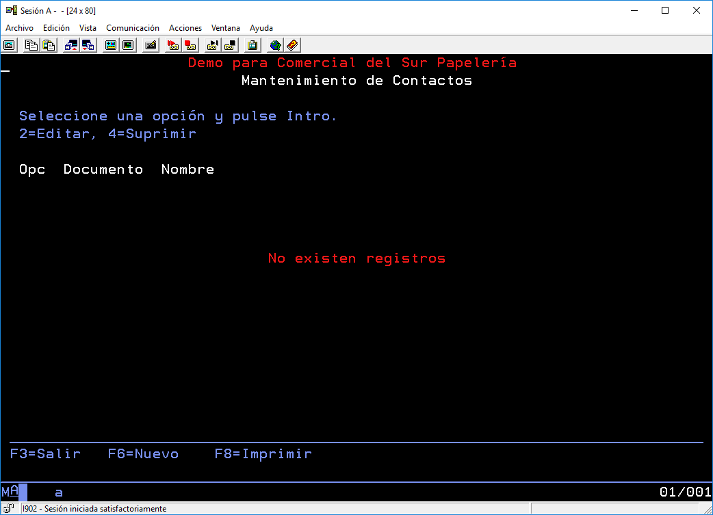 Muestra de los formatos de pantalla · Issue #1 · macastilloharo/AS400 · GitHub