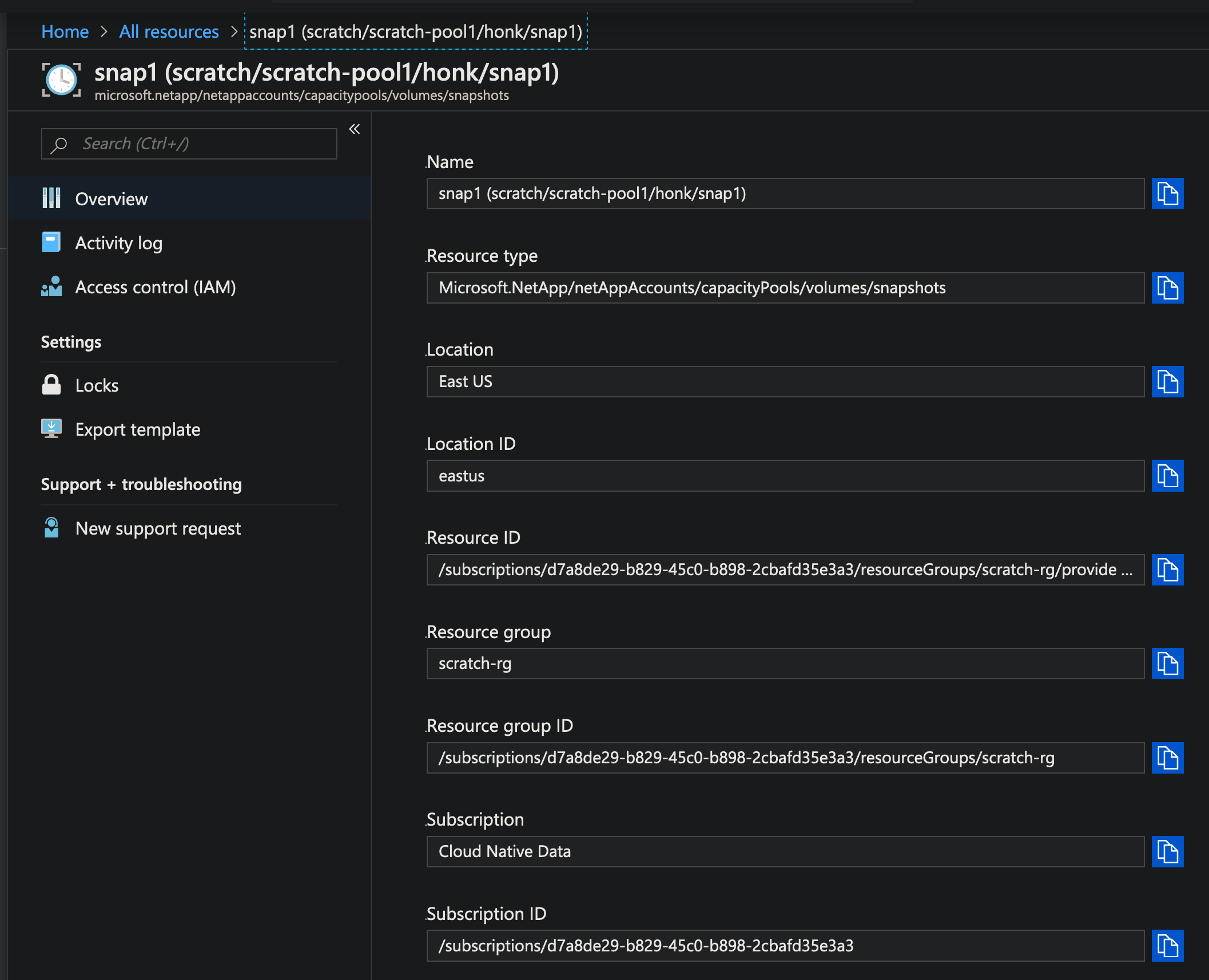 NetApp ANF snapshots not preserving 'tags' or returning 'creation_date ...