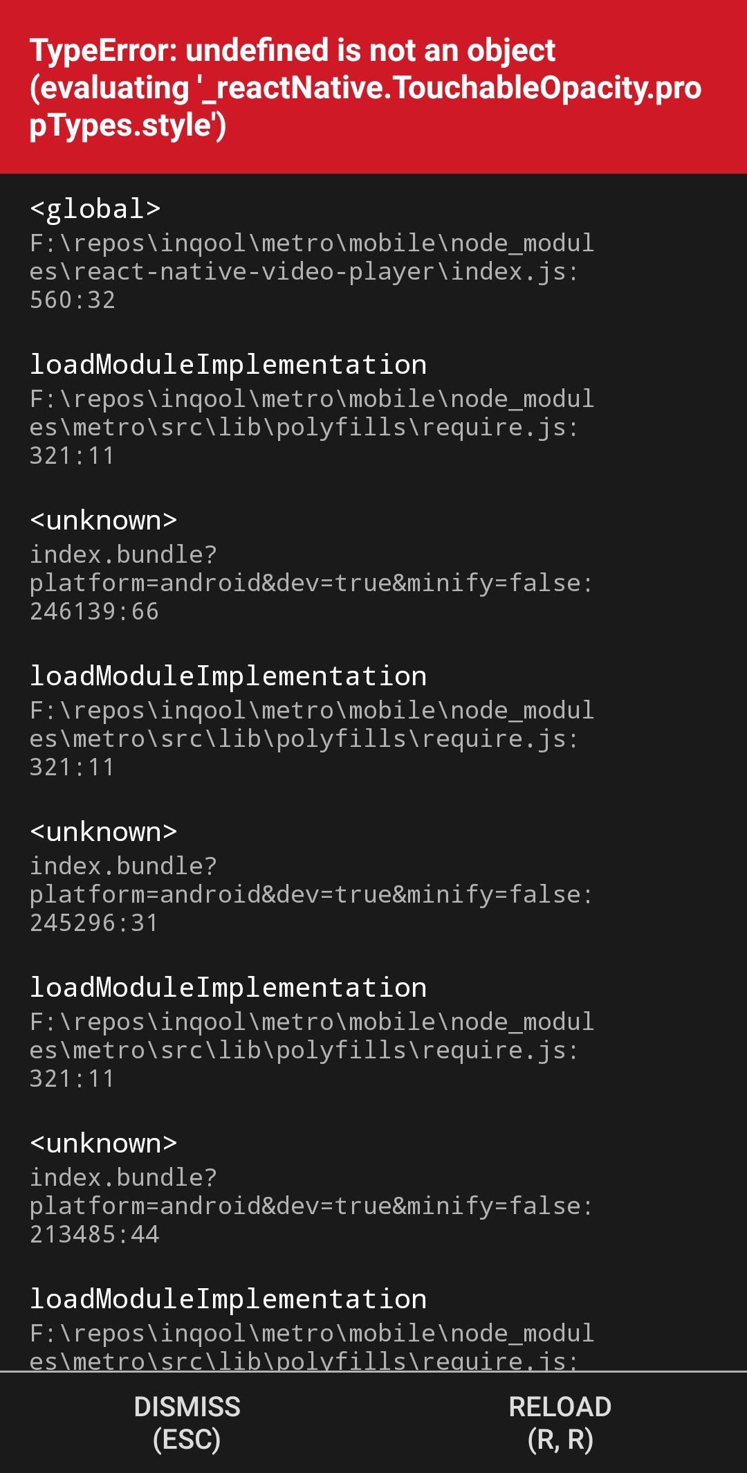 Broken with RN 0.62.0 · Issue #121 · TheWidlarzGroup/react-native-video-player · GitHub