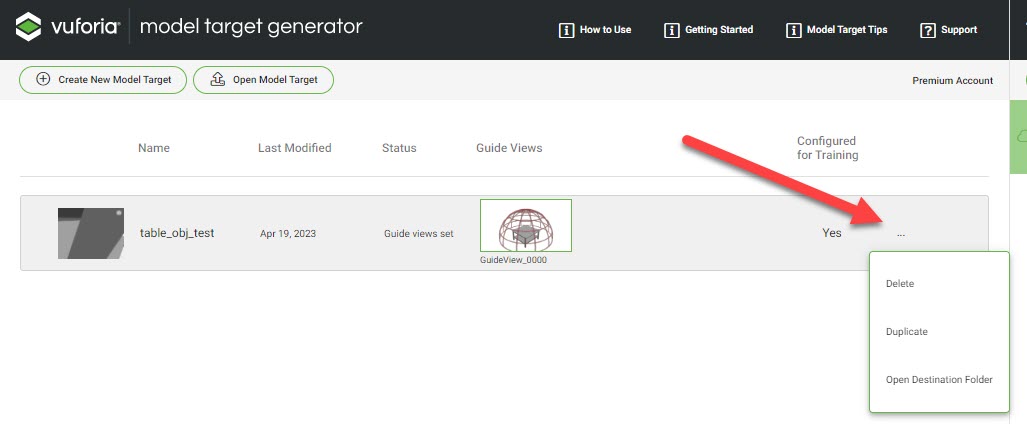 Model Target Generator Application Will Not Start Cloud Training · Issue 17 · Ptcinc Vuforia