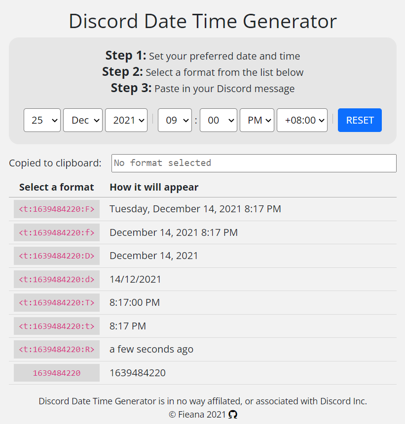 GitHub - fieana/discord-date-time-generator