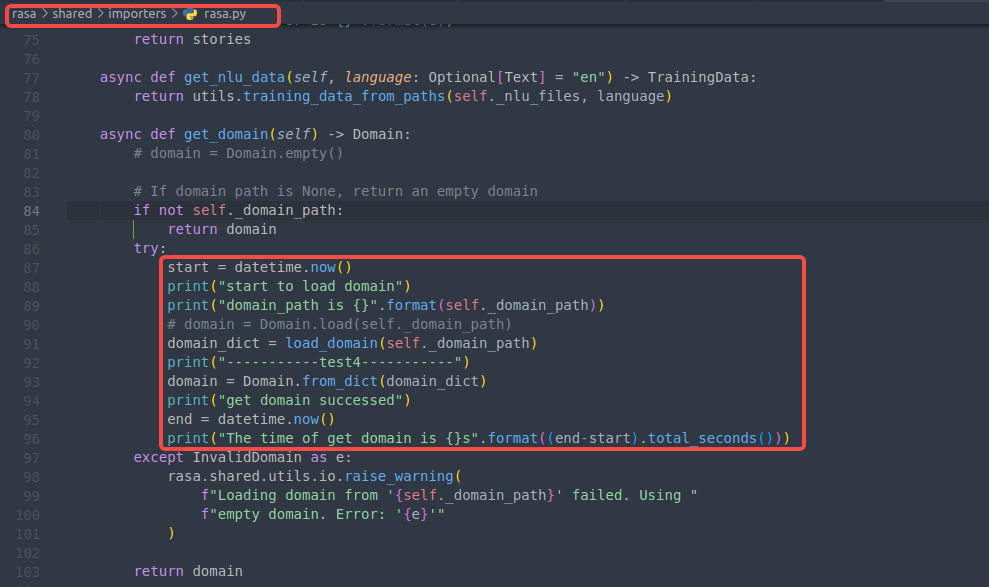 RasaFileImport load domain time very long · Issue #11290 · RasaHQ/rasa · GitHub