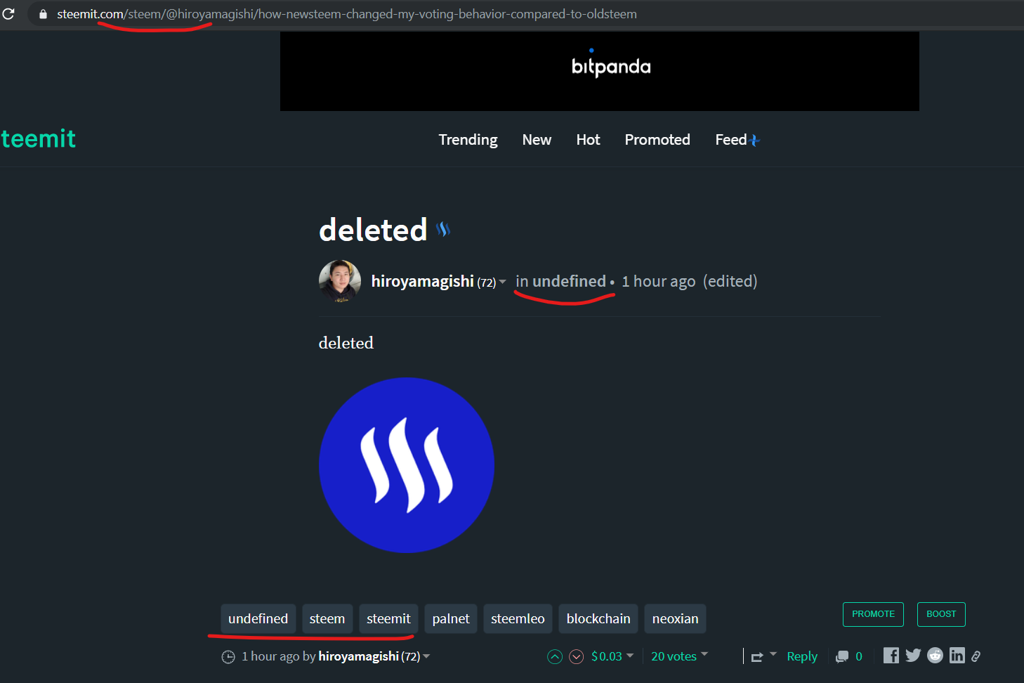 undefined hashtag, cannot edit the post · Issue #3513 · steemit/condenser · GitHub