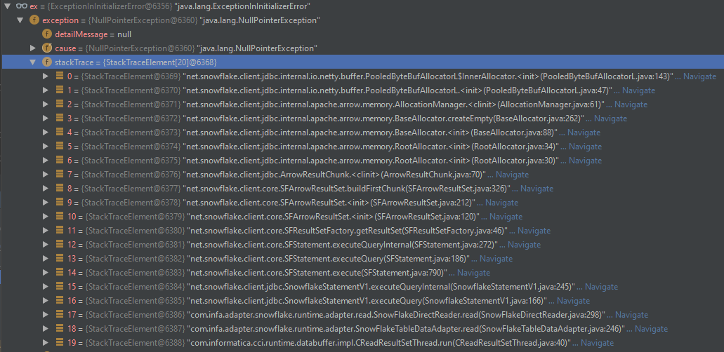 JDBC 3.8.8: Could not initialize class net.snowflake.client.jdbc ...