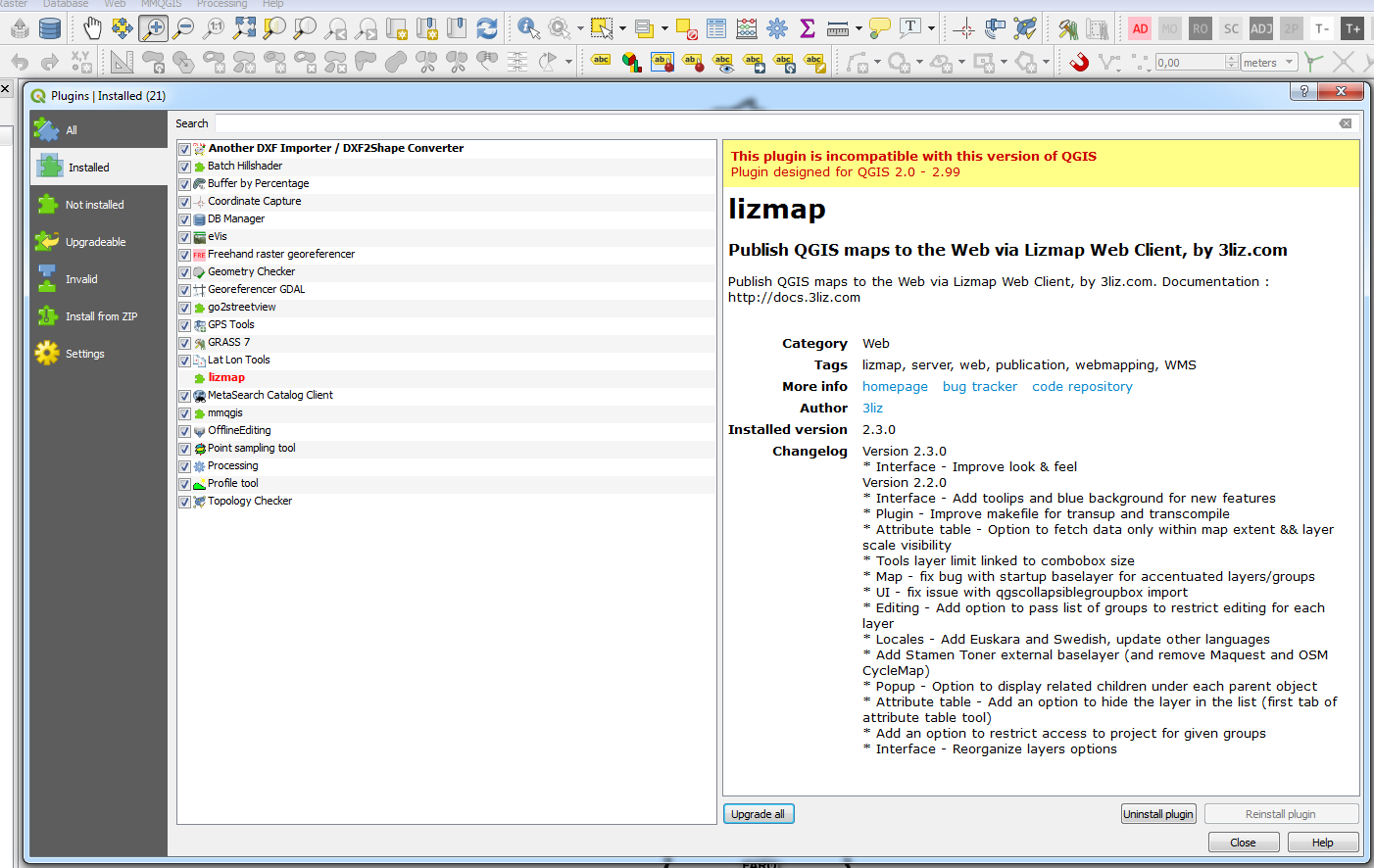 Qgis 3.0 - LIZMAP incompatible version · Issue #91 · 3liz/lizmap-plugin · GitHub