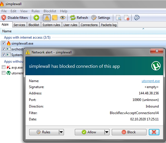 How to block only specified apps? · Issue #790 · henrypp/simplewall · GitHub