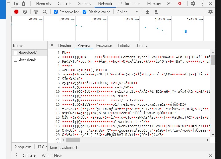 Download file not working, but data is in network response. · Issue #1541 · exceljs/exceljs · GitHub