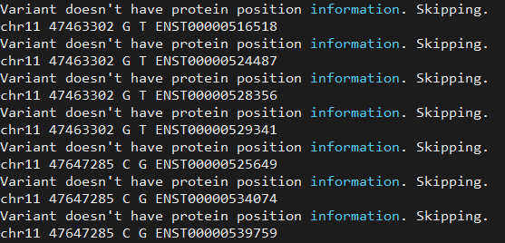 Why so many no protein position variants · Issue #823 · griffithlab/pVACtools · GitHub