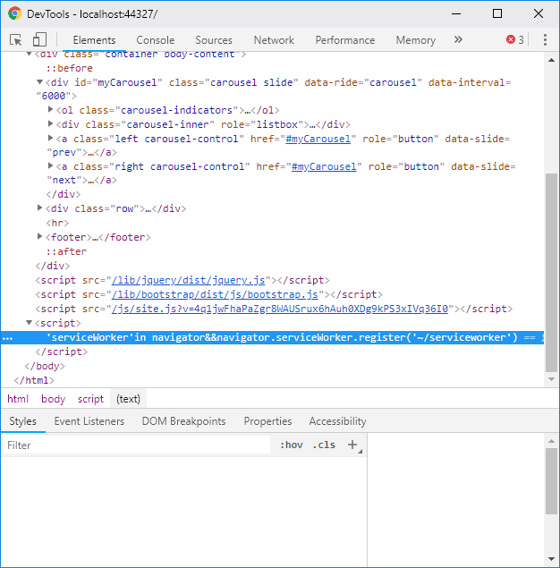 Service Worker Error With Default Web Application Template · Issue 2 · Madskristensen