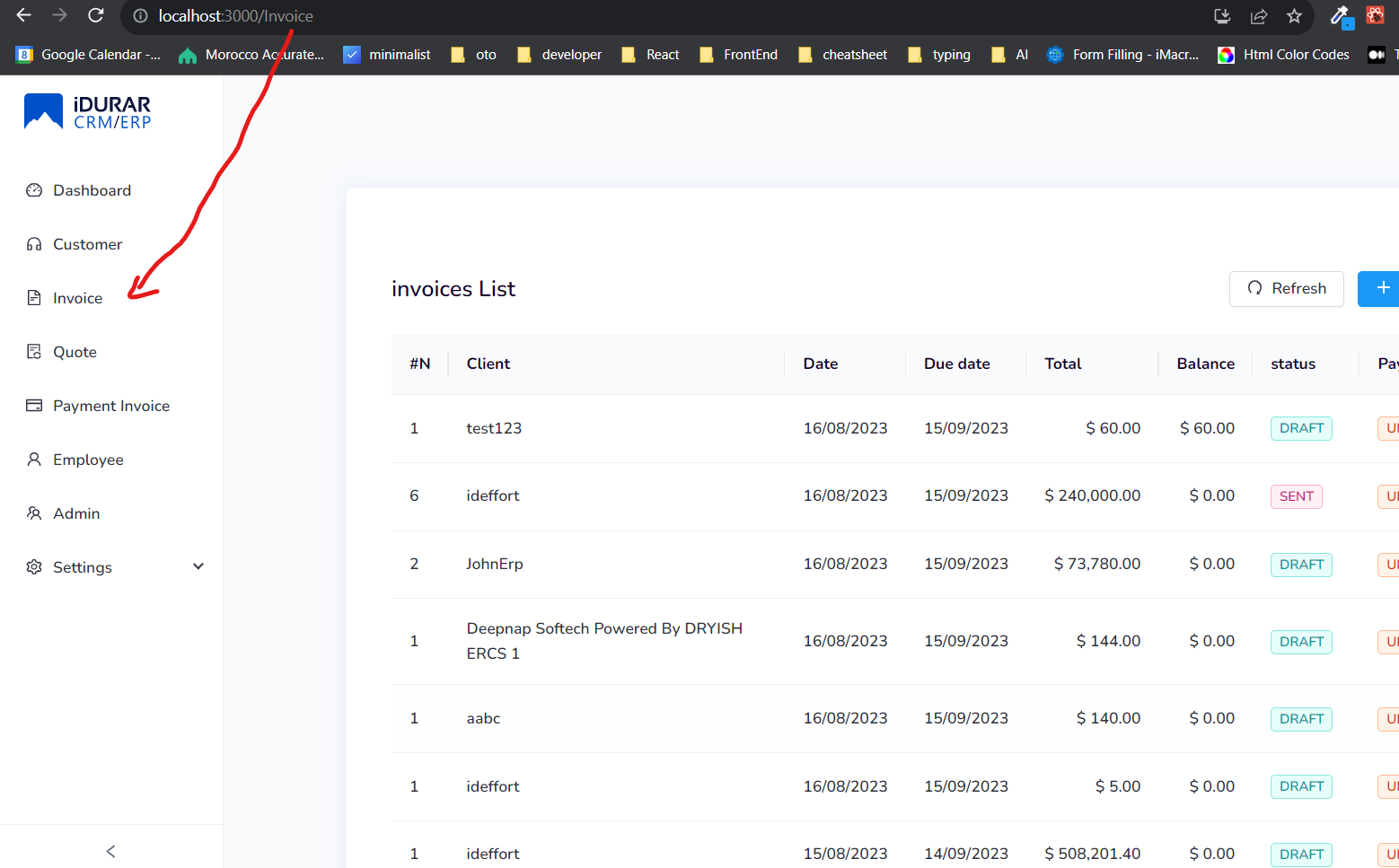 the menu is not highlighted · Issue #306 · idurar/idurar-erp-crm · GitHub