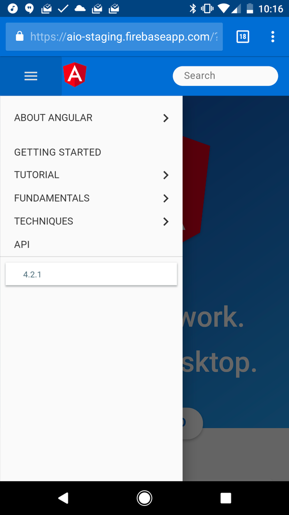 aio: remove gap between TopBarNarrow and SideNav menus · Issue #17394 · angular/angular · GitHub