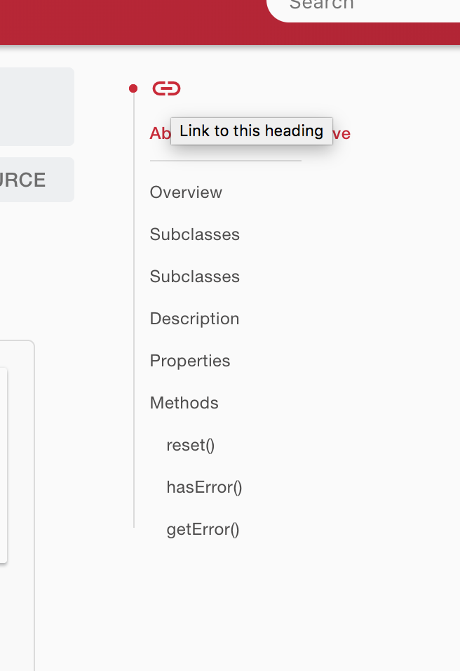 aio + docs/api: Table of Contents renders a heading link icon · Issue #22387 · angular/angular ...
