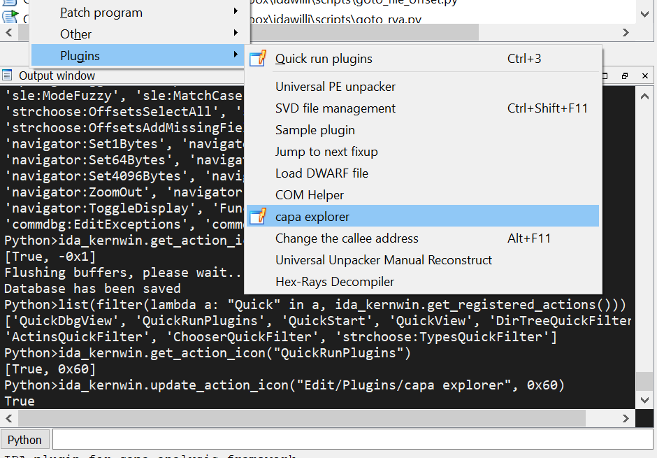explorer: add icon to edit>plugins entry · Issue #275 · mandiant/capa · GitHub